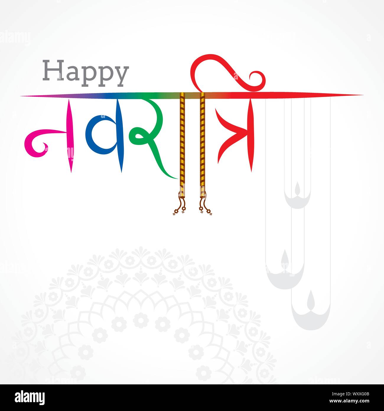 Illustration of Happy Navratri greeting stock vector Stock Vector Image ...