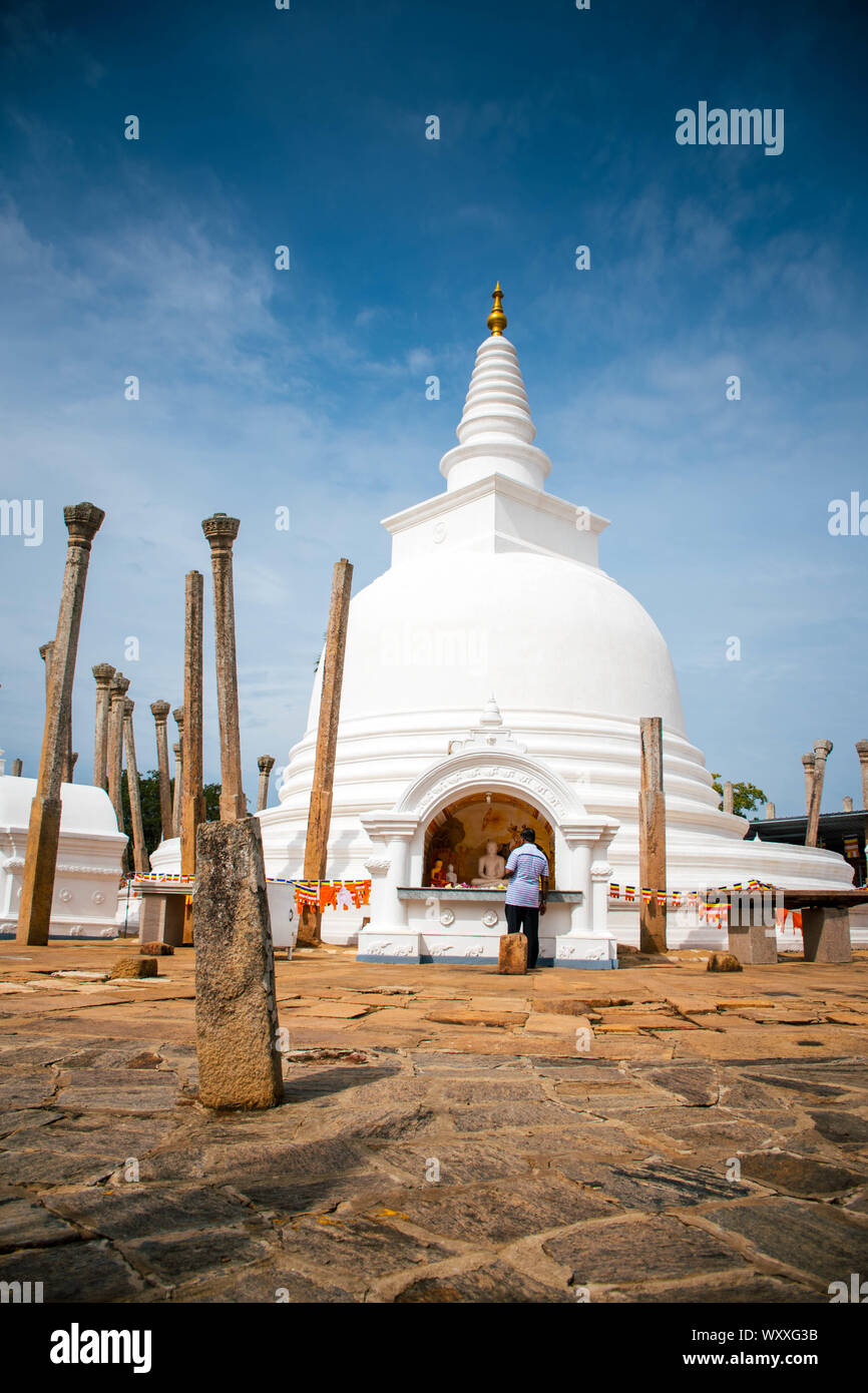 Ancient Buddhist building with ornaments and sculptures Anu radhapura ...