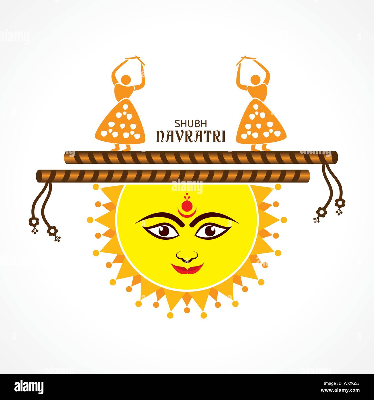 Illustration of Happy Navratri greeting stock vector Stock Vector Image ...