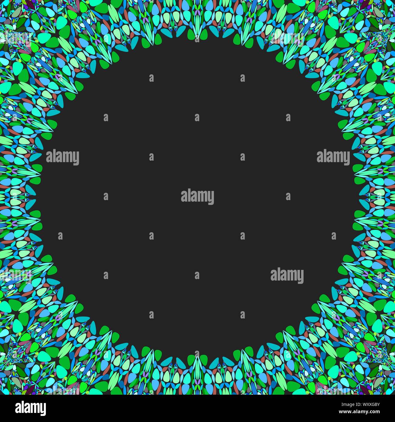 Round floral frame design - abstract vector border graphic element ...