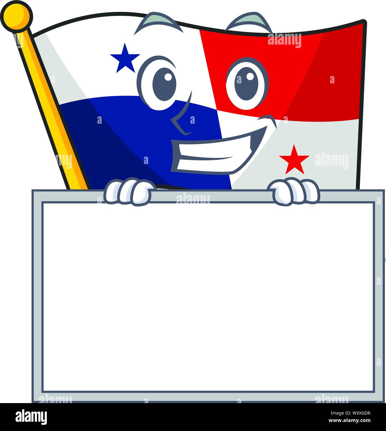 Grinning with board panama flag hoisted on mascot pole Stock Vector ...