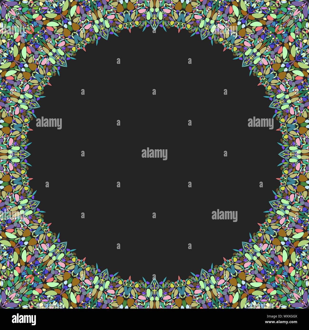 Round floral frame design - abstract vector border graphic element ...