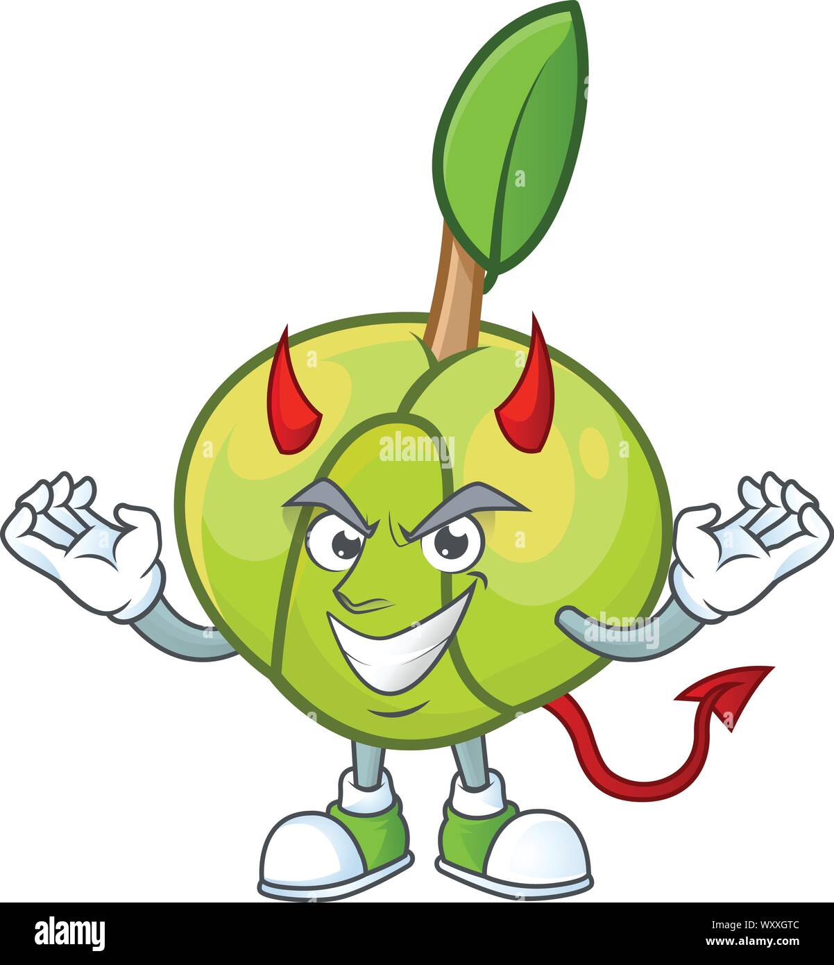 Devil elephant apple cartoon on white background Stock Vector Image ...