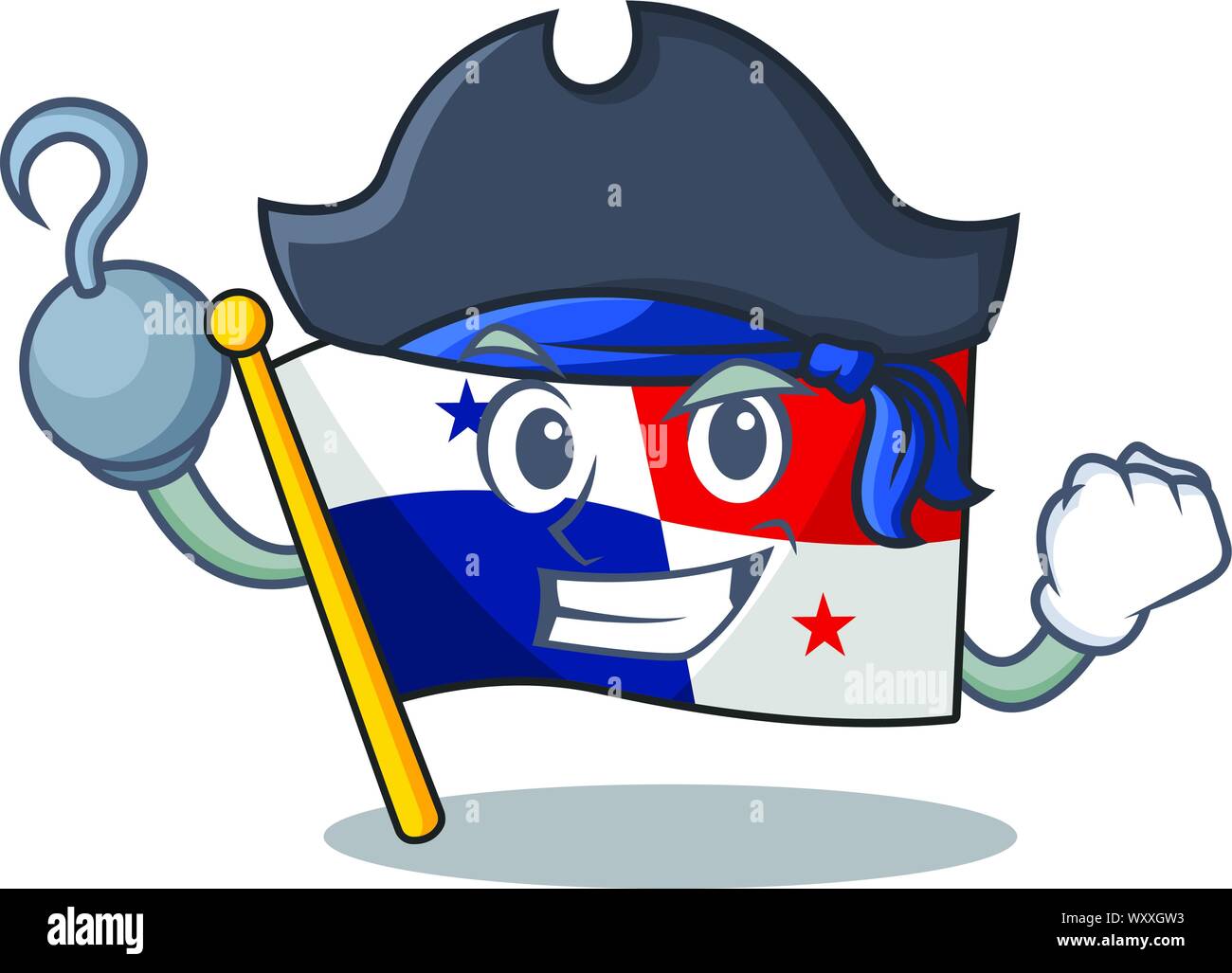 Pirate panama flag hoisted on mascot pole Stock Vector Image & Art - Alamy