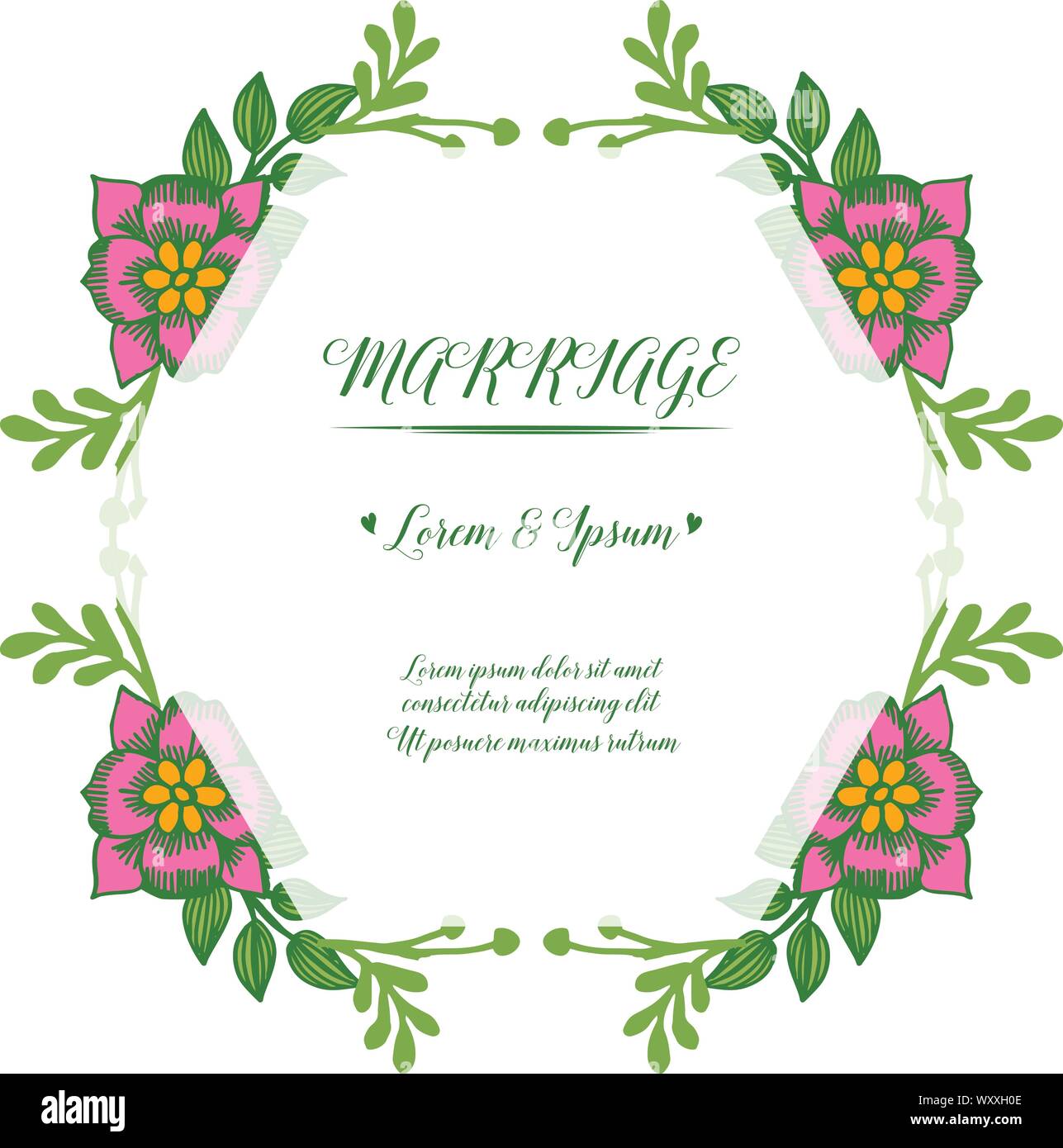 Beauty of feature colorful wreath frame for element design card of ...