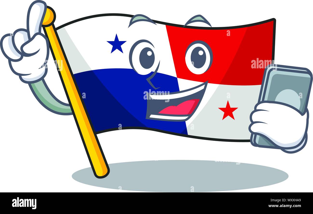 With phone panama flag hoisted on mascot pole Stock Vector Image & Art ...