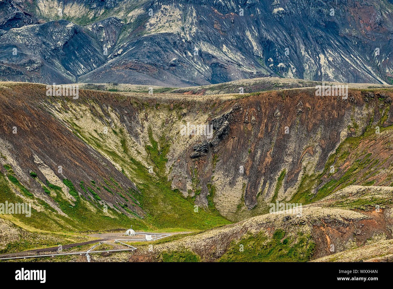 Hot Water Pipe In A Crater, Iceland Stock Photo - Alamy