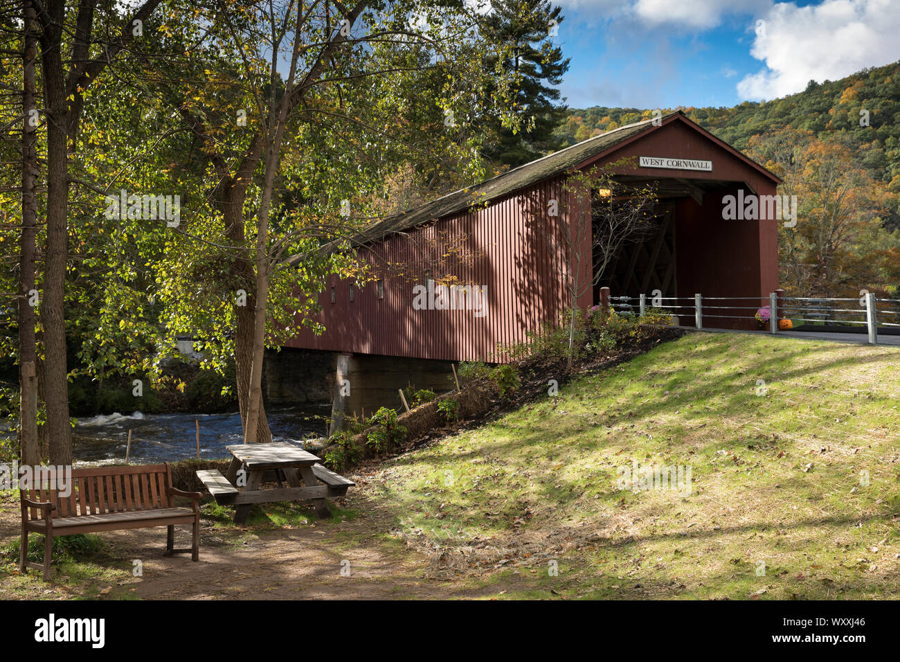Constructed as a wooden structure West Cornwall covered bridge and ...