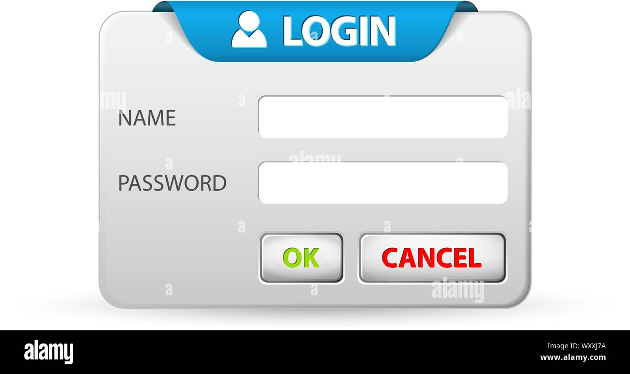 Vector login form template / design Stock Vector Image & Art - Alamy