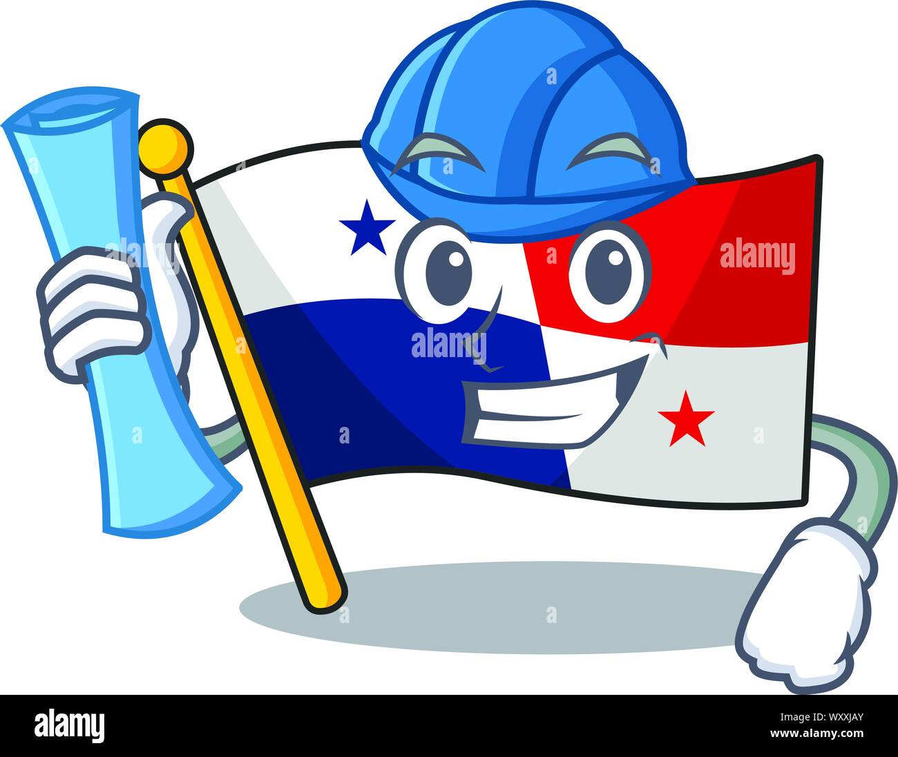Architect flag panama character shaped with cartoon Stock Vector Image ...