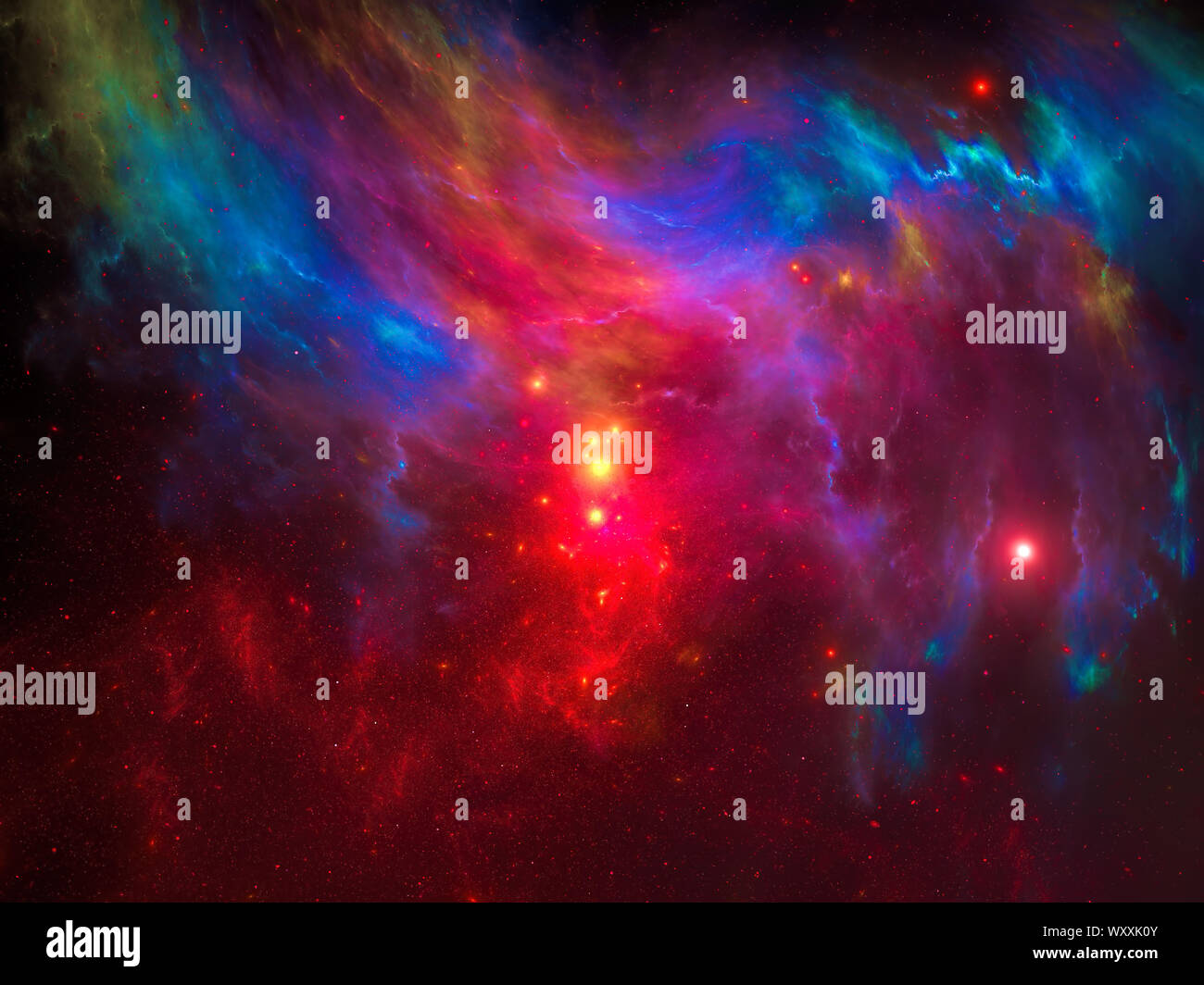 Abstract colorful space landscape - digitally generated image Stock ...