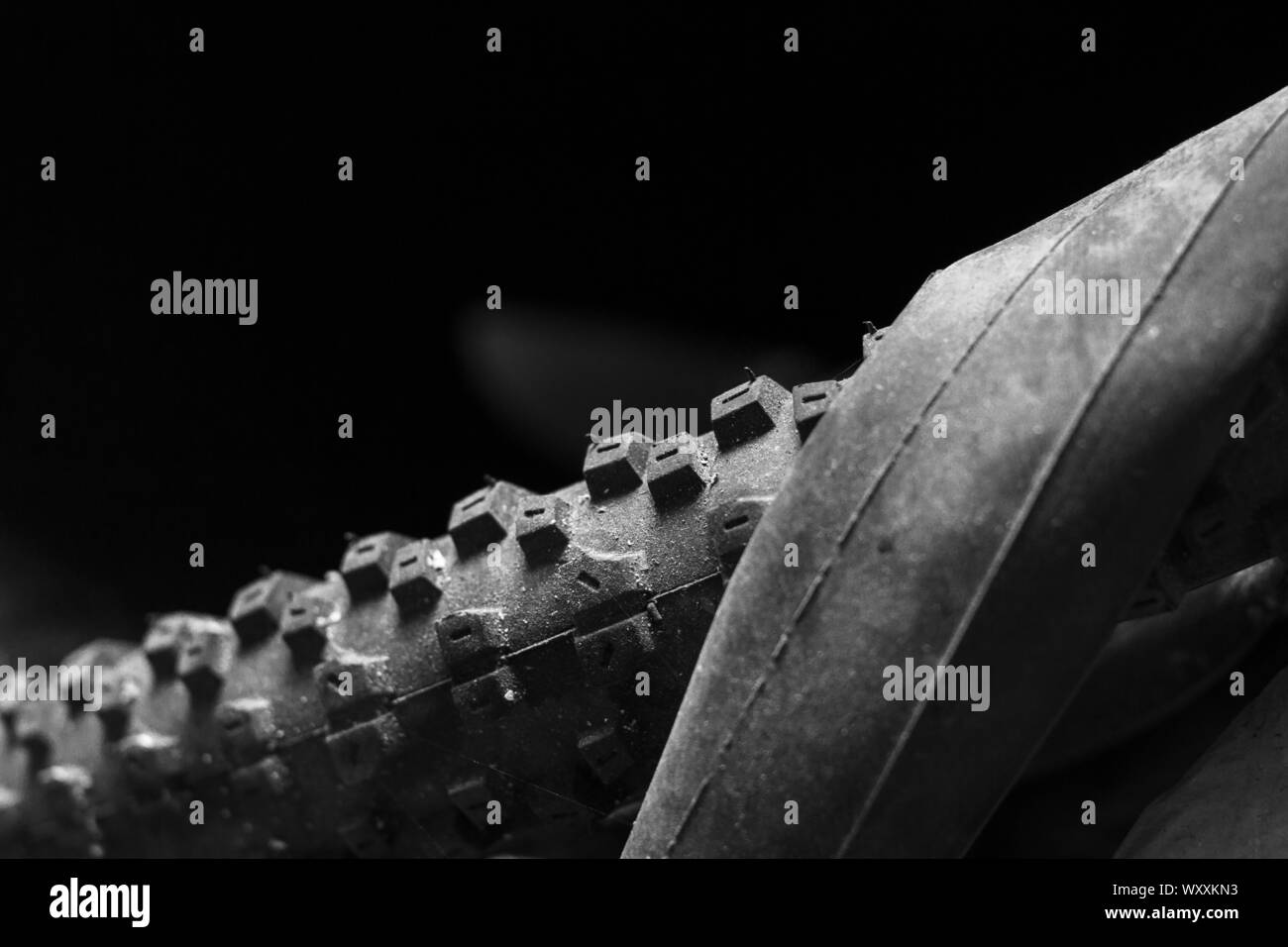 Broken flat tire on Black and White Stock Photos & Images - Alamy