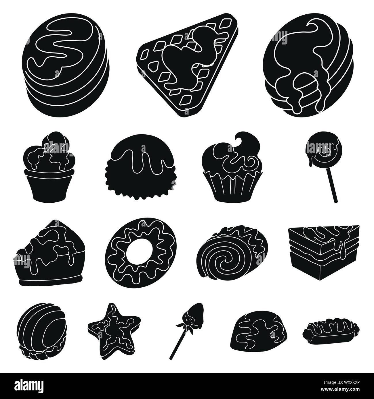 Vector illustration of sweetness and product icon. Collection of ...