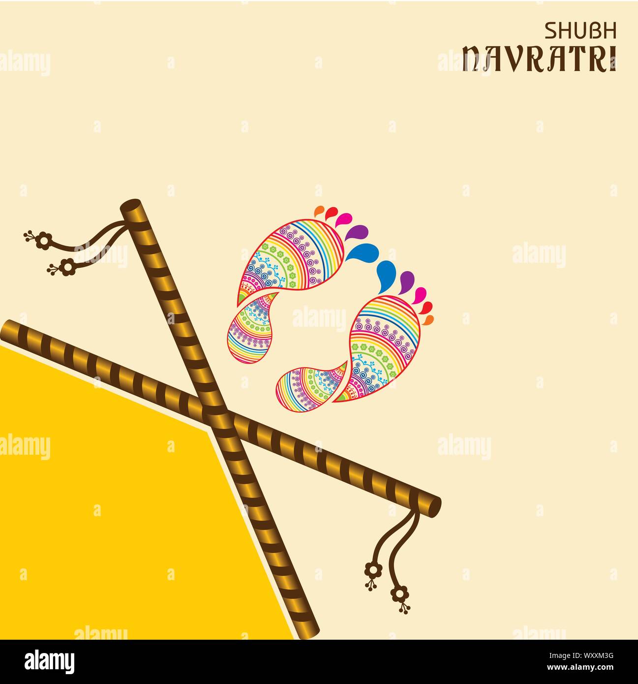 Illustration of Happy Navratri greeting stock vector Stock Vector Image ...