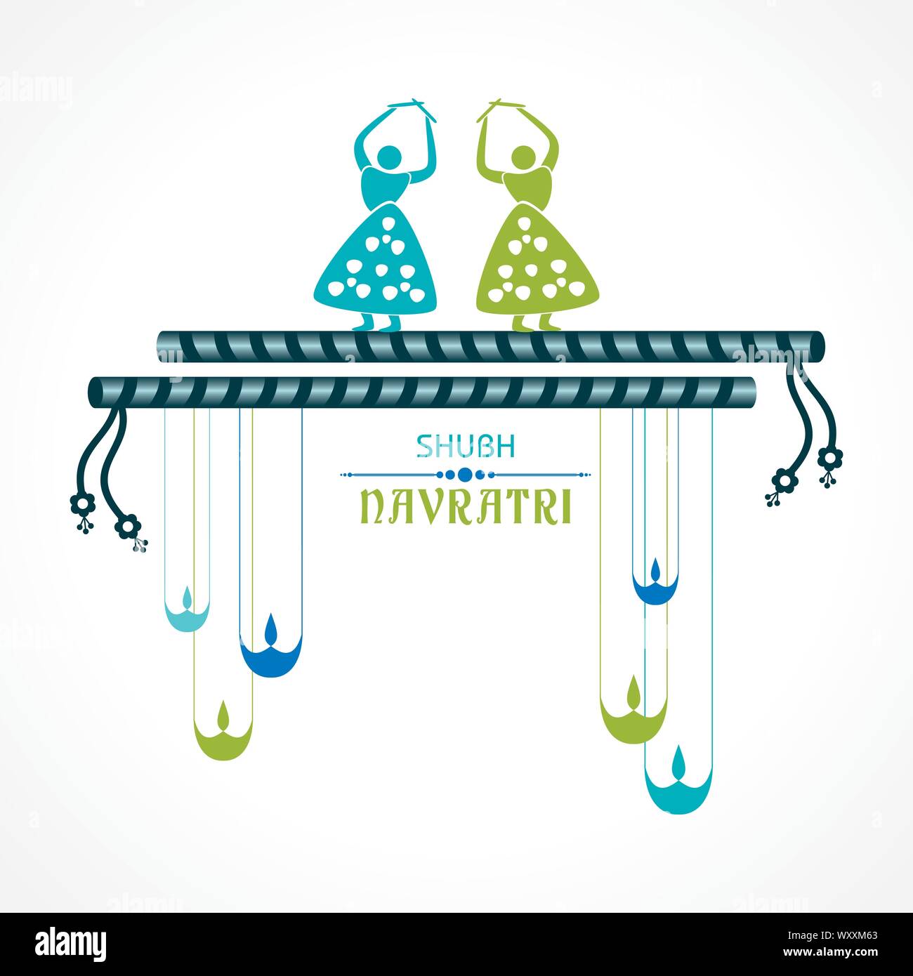 Illustration of Happy Navratri greeting stock vector Stock Vector Image ...