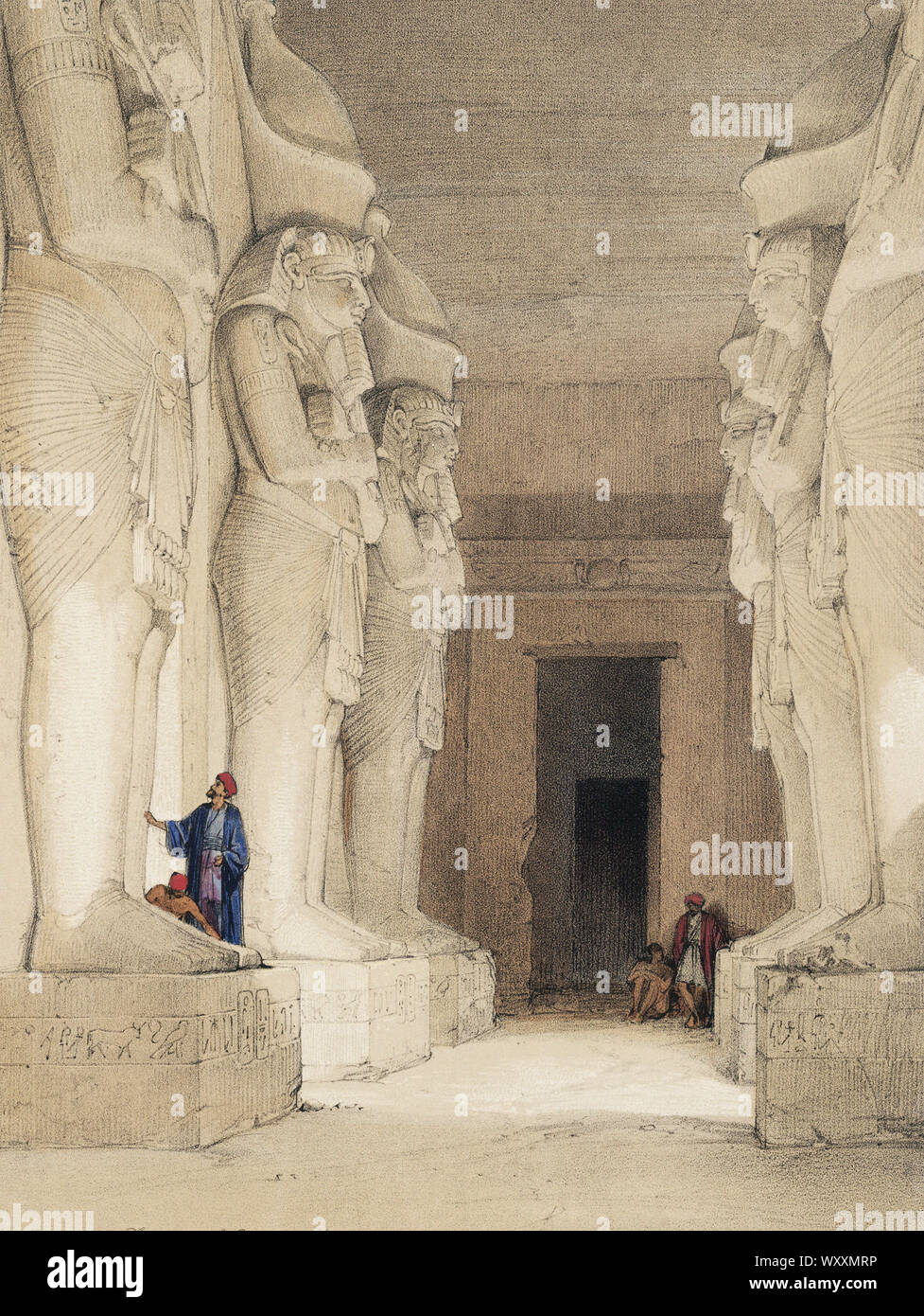 David Roberts 1796 - 1864 - Excavated Temple Of Gyrshe Gerf Hussein ...