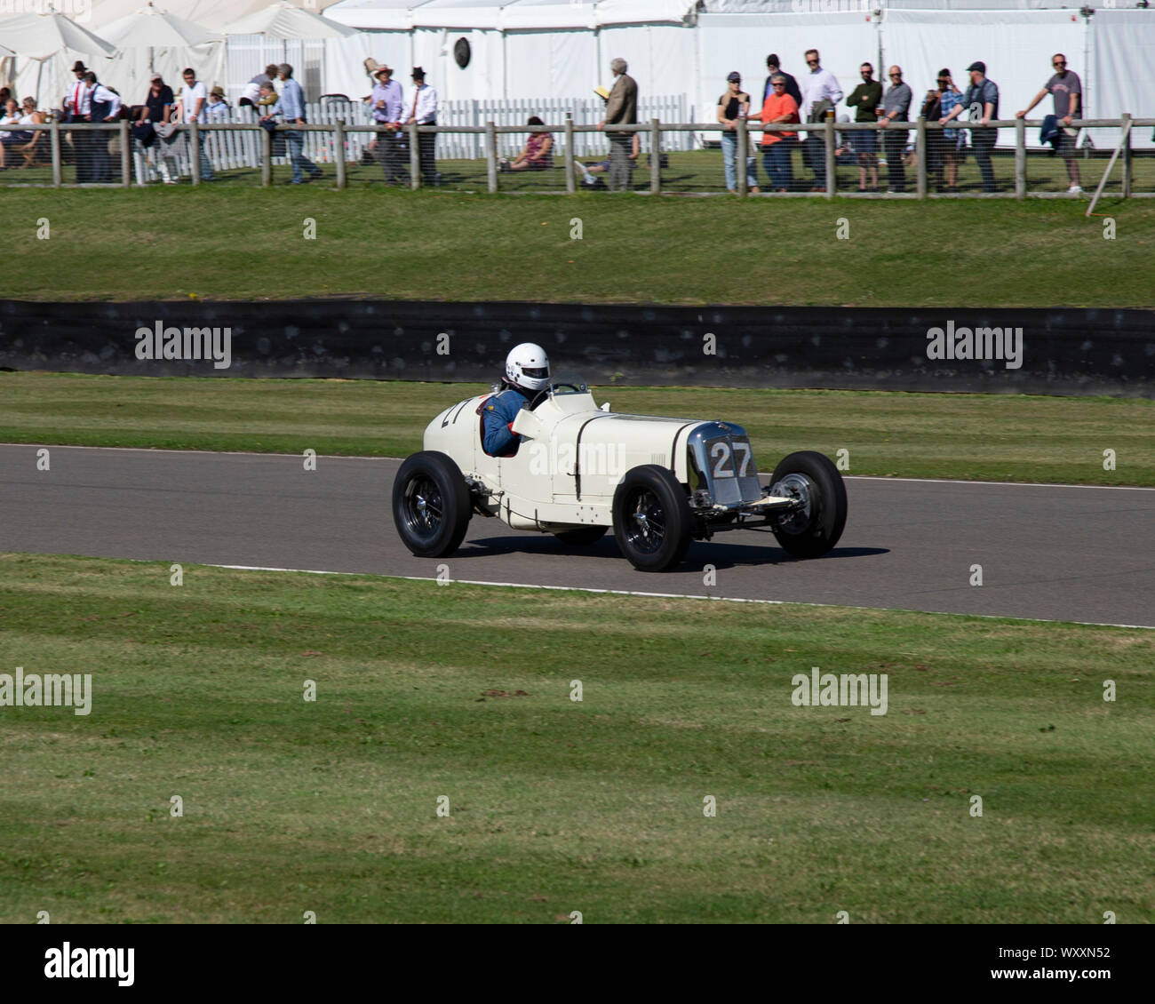 Julian Wilton driving a 1935 ERA B-type R7B racing car at the 2019 ...