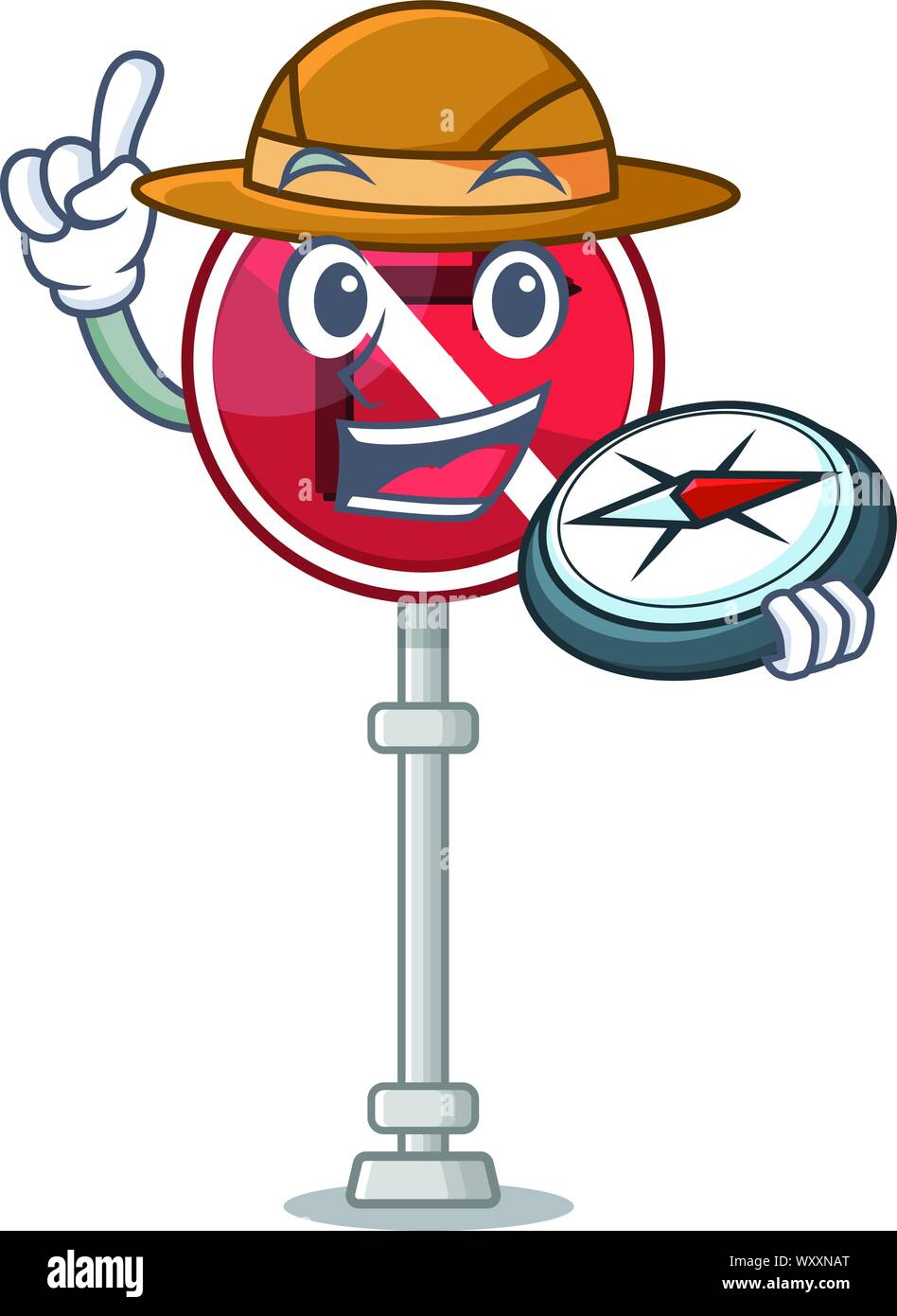 Explorer no right turn with the cartoon Stock Vector Image & Art - Alamy