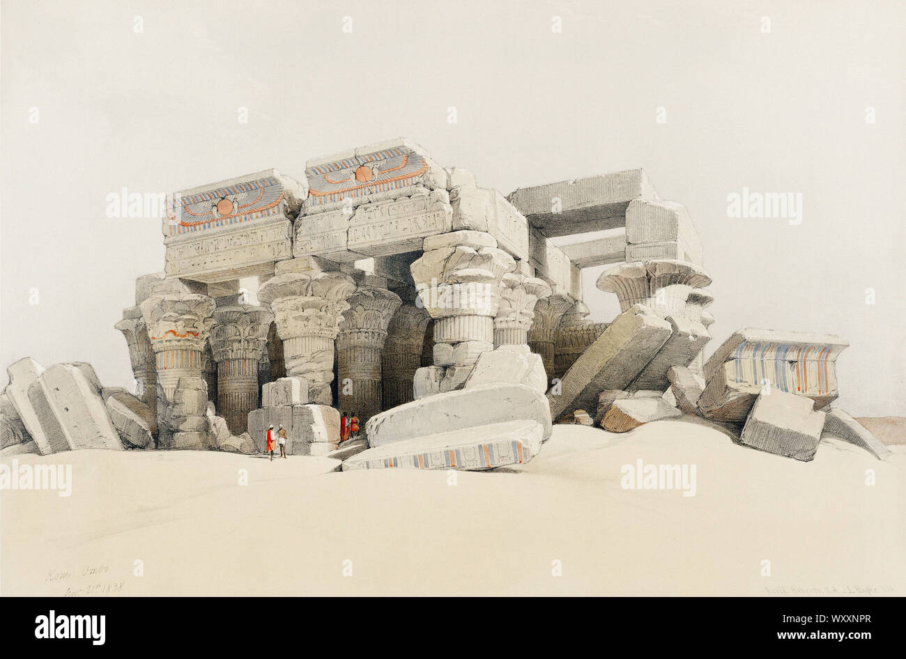 David Roberts 1796 - 1864 - kom ombo llustration Stock Photo - Alamy