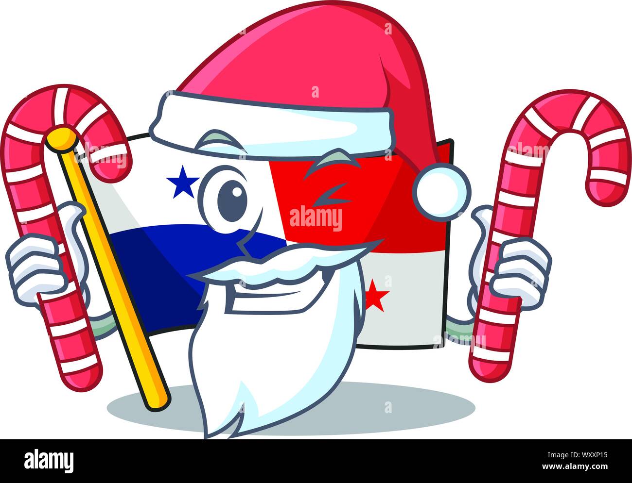 Santa with candy panama flag stored in character cupboard Stock Vector ...