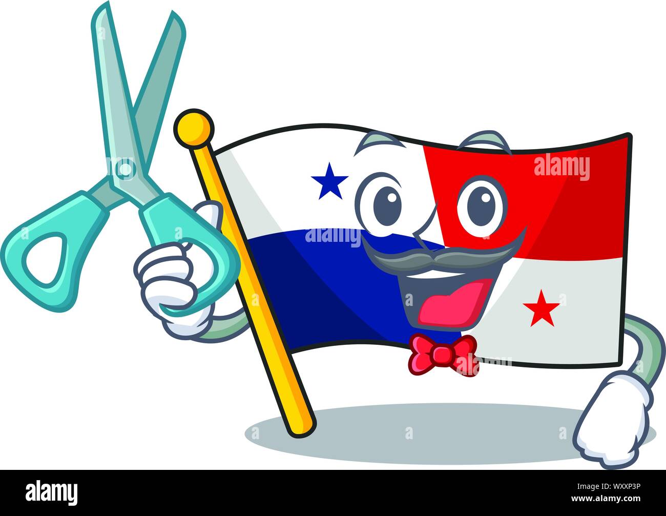 Barber panama flag hoisted on mascot pole Stock Vector Image & Art - Alamy