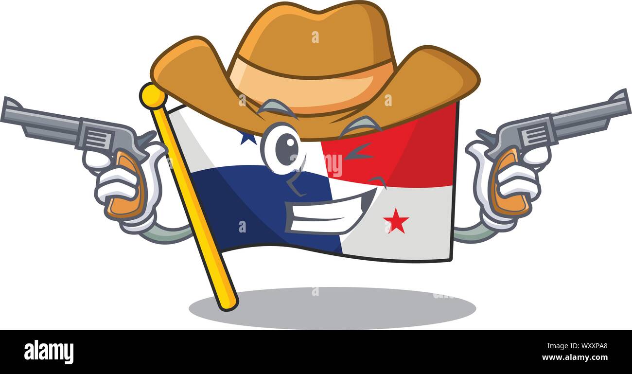Cowboy panama flag hoisted on mascot pole Stock Vector Image & Art - Alamy