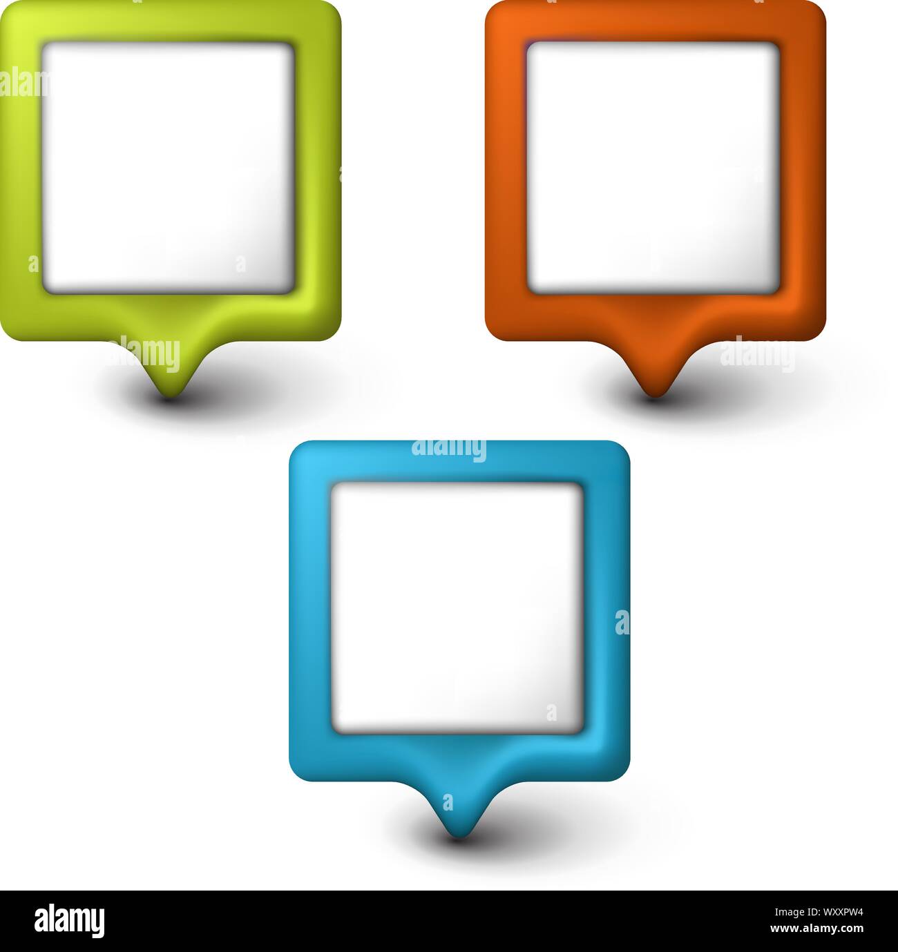 Collection of colorful Vector square 3D pointers Stock Vector Image ...