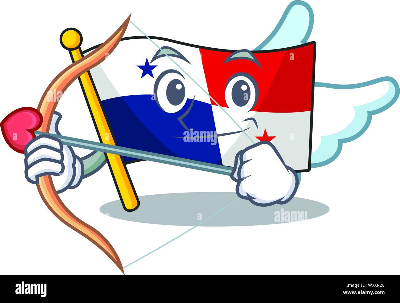 Cupid panama flag hoisted on mascot pole Stock Vector Image & Art - Alamy