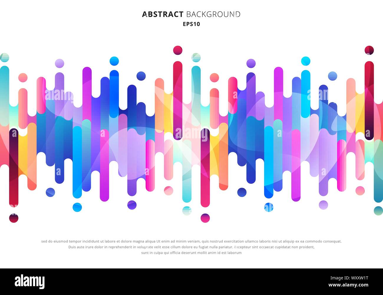 Abstract fluid or liquid colorful rounded lines transition elements on ...