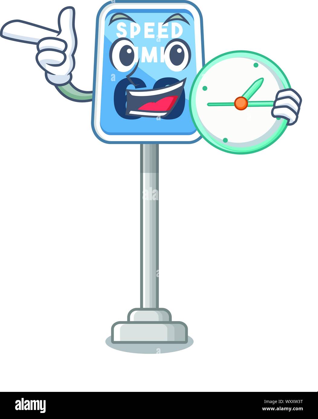 With clock speed limit at edge of cartoon road Stock Vector Image & Art ...