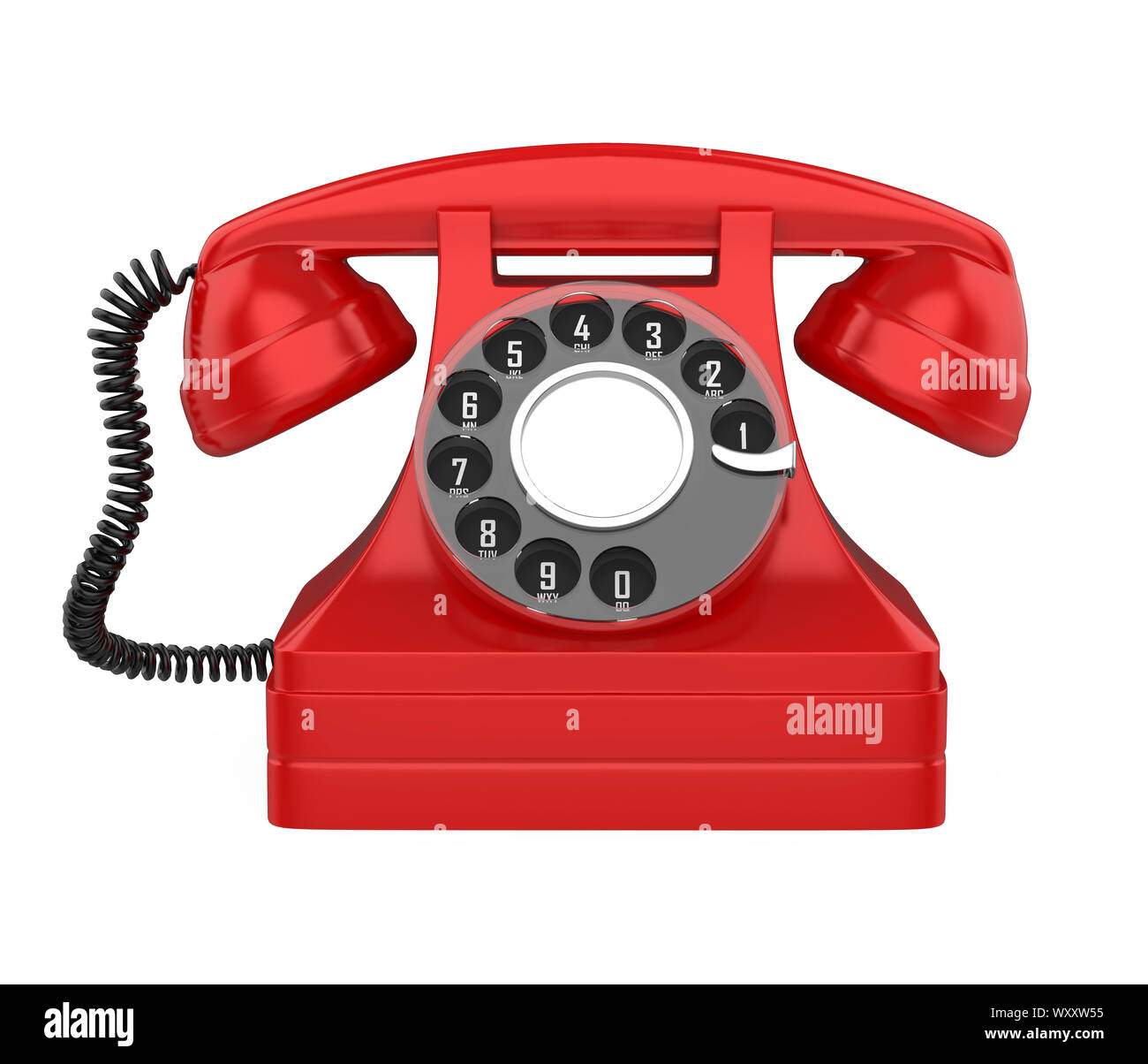 Red telephone receiver and cable hi-res stock photography and images ...