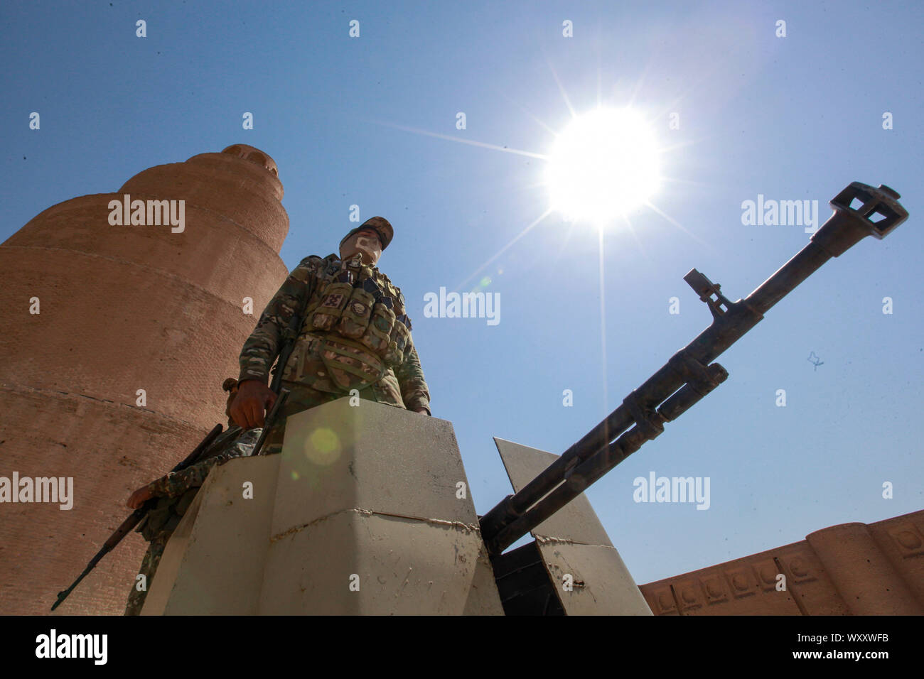 Samarra, Iraq. 18th Sep, 2019. A member of the Peace Companies (Saraya ...