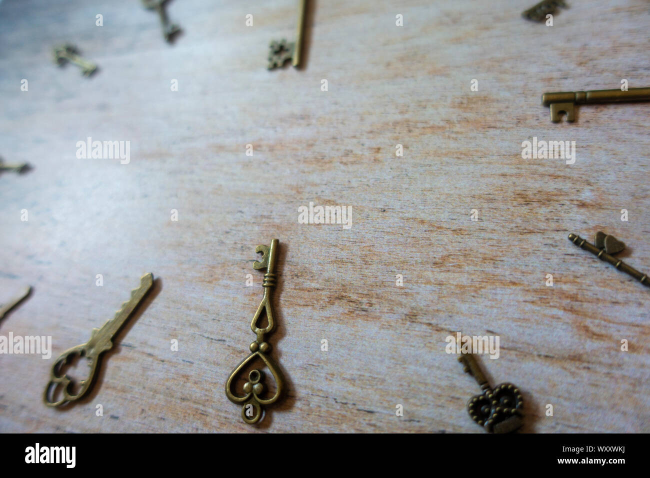 The old golden key of some lock, Spain Stock Photo - Alamy