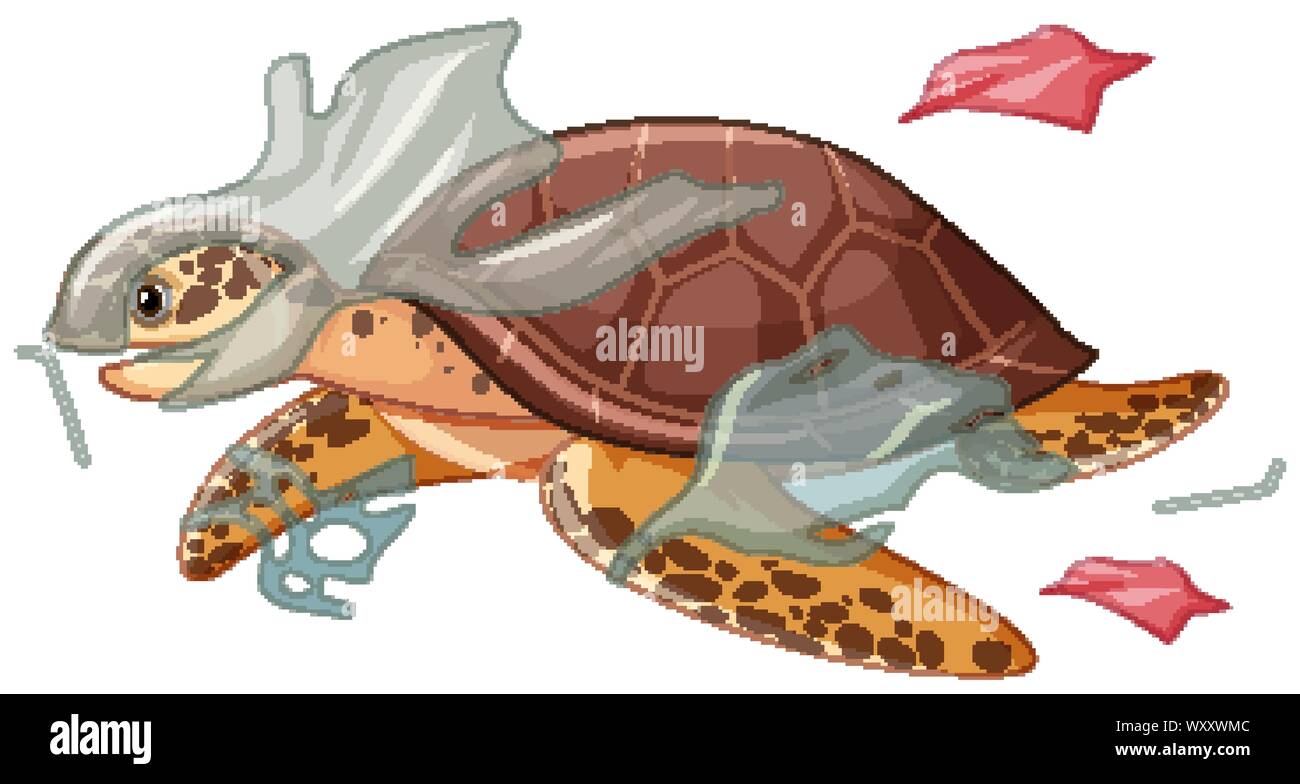 Plastic sea pollution animals Cut Out Stock Images & Pictures - Alamy