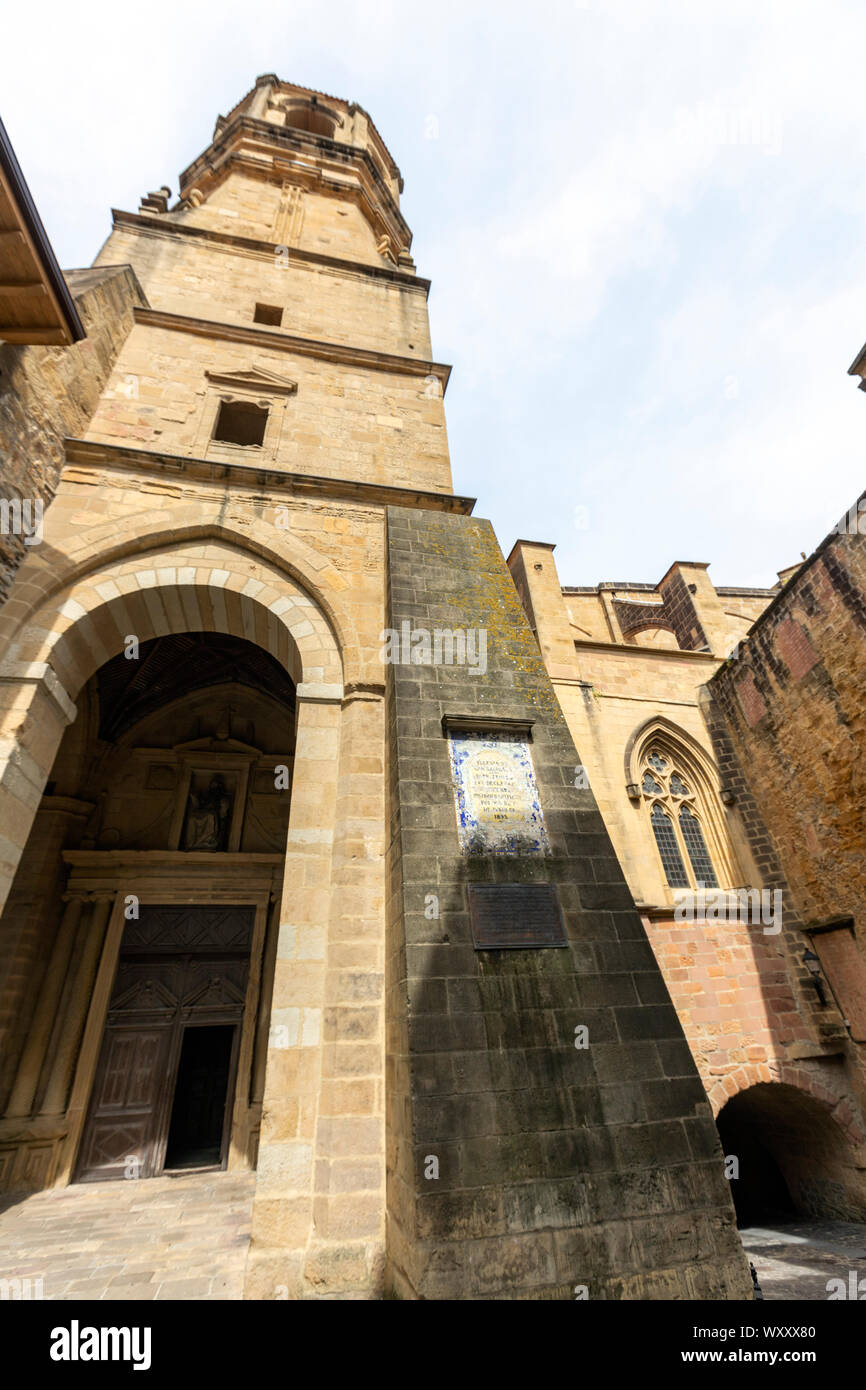 Bell tower, Iglesia de San Salvador, Getaria, Gipuzkoa, Basque Country ...