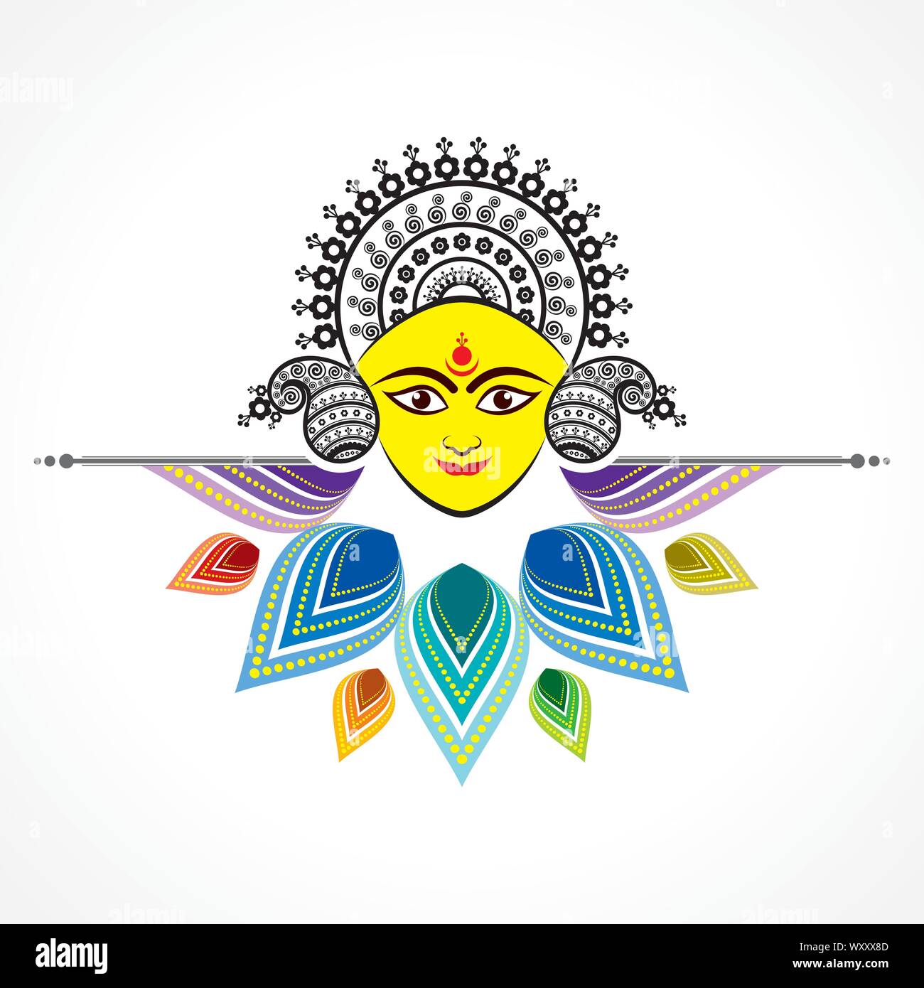 Illustration of Happy Navratri greeting stock vector Stock Vector Image ...