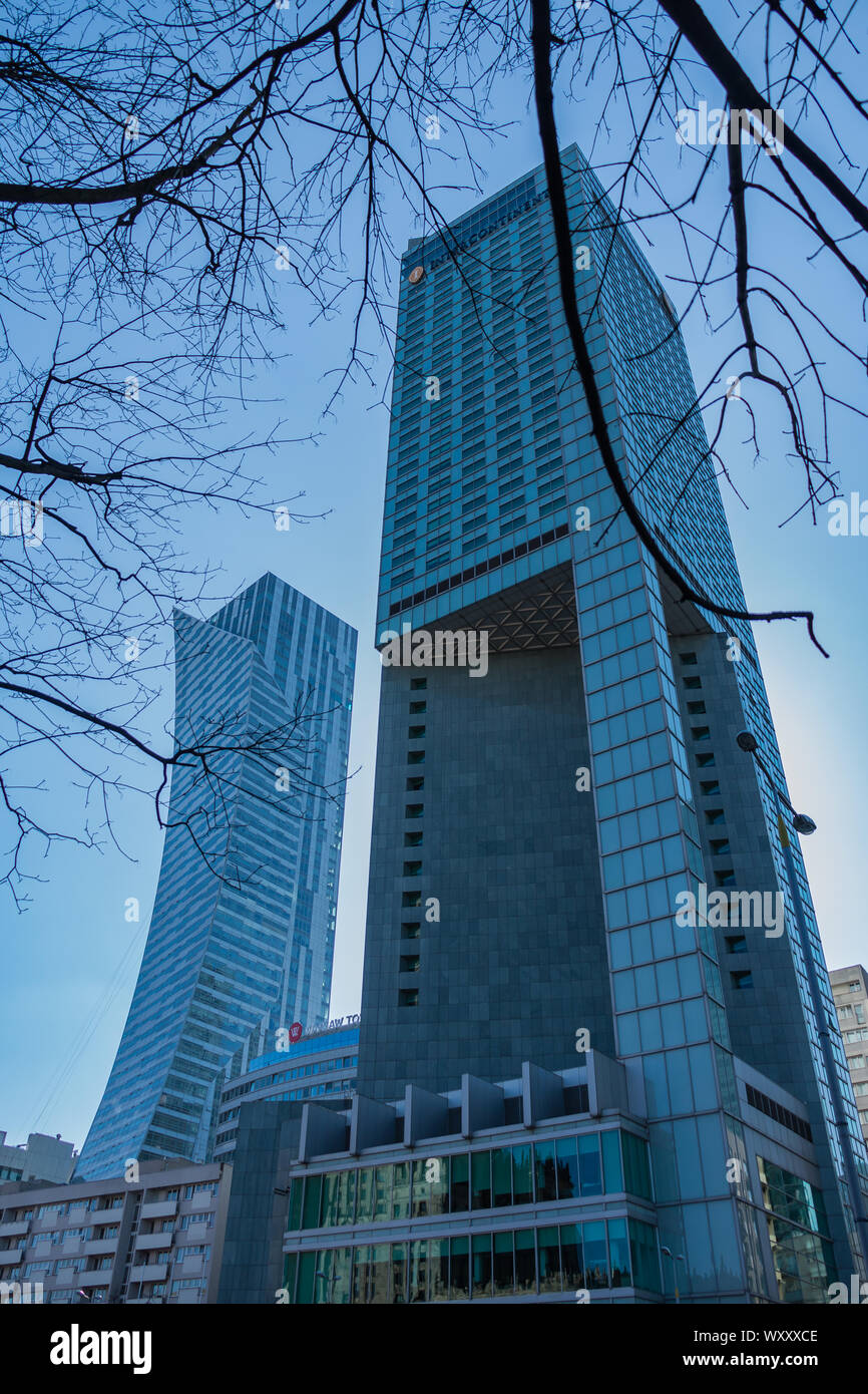 A picture of the Intercontinental Building, in Warsaw's business center ...
