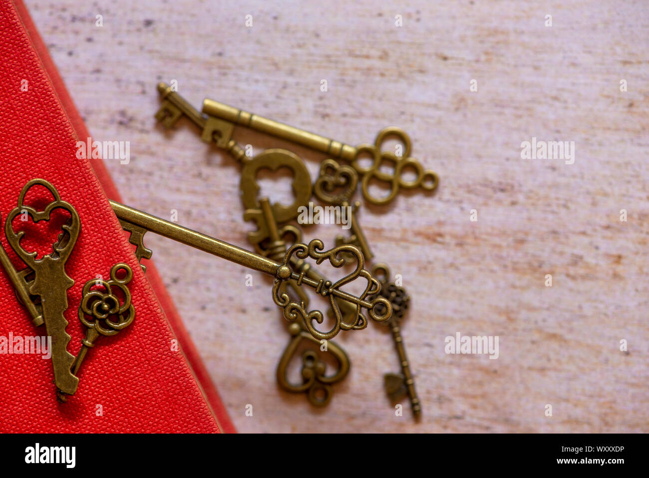 The old golden key of some lock, Spain Stock Photo - Alamy