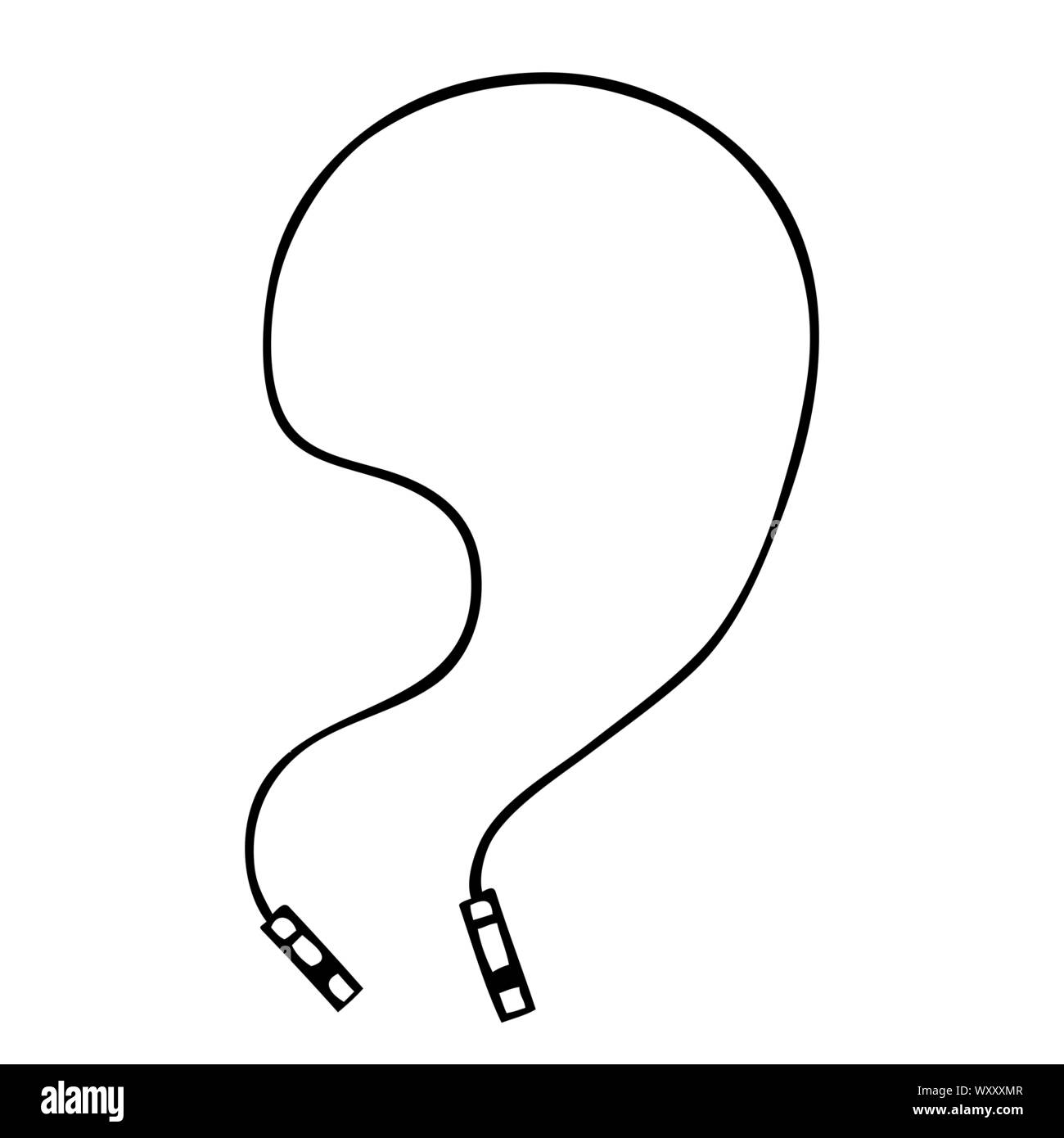 Black and white vector illustration of jump rope Stock Vector Image ...
