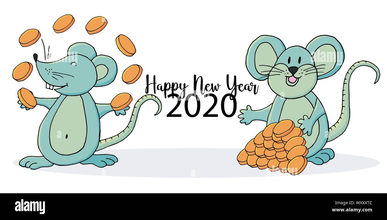 2020 inscription on a white background. Happy New Year 2020. Banner ...