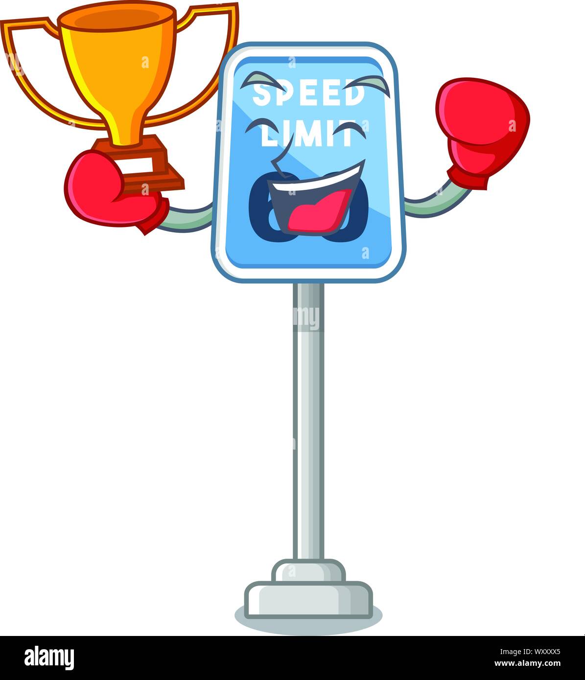 Boxing winner speed limit cartoon toys on table Stock Vector Image ...
