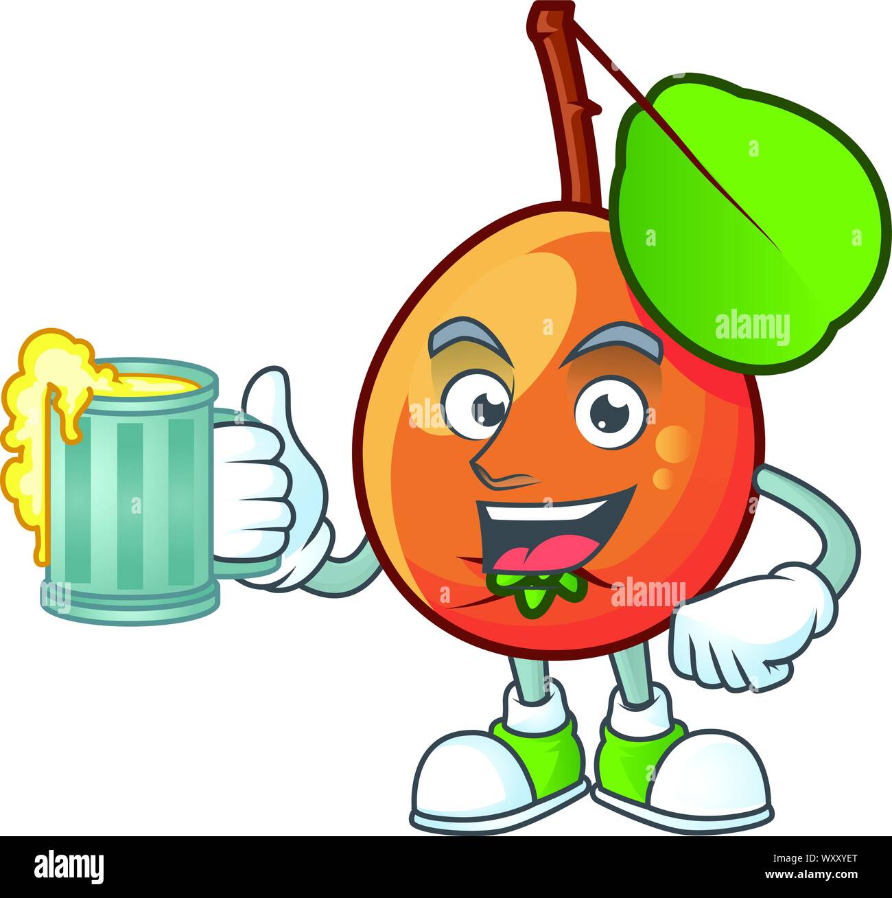 With juice ripe shipova cartoon character mascot shape Stock Vector ...