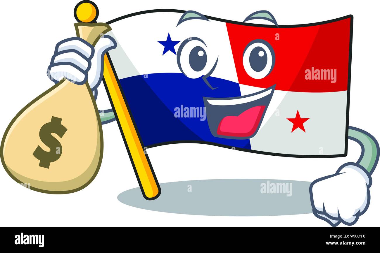With money bag panama flag hoisted on mascot pole Stock Vector Image ...