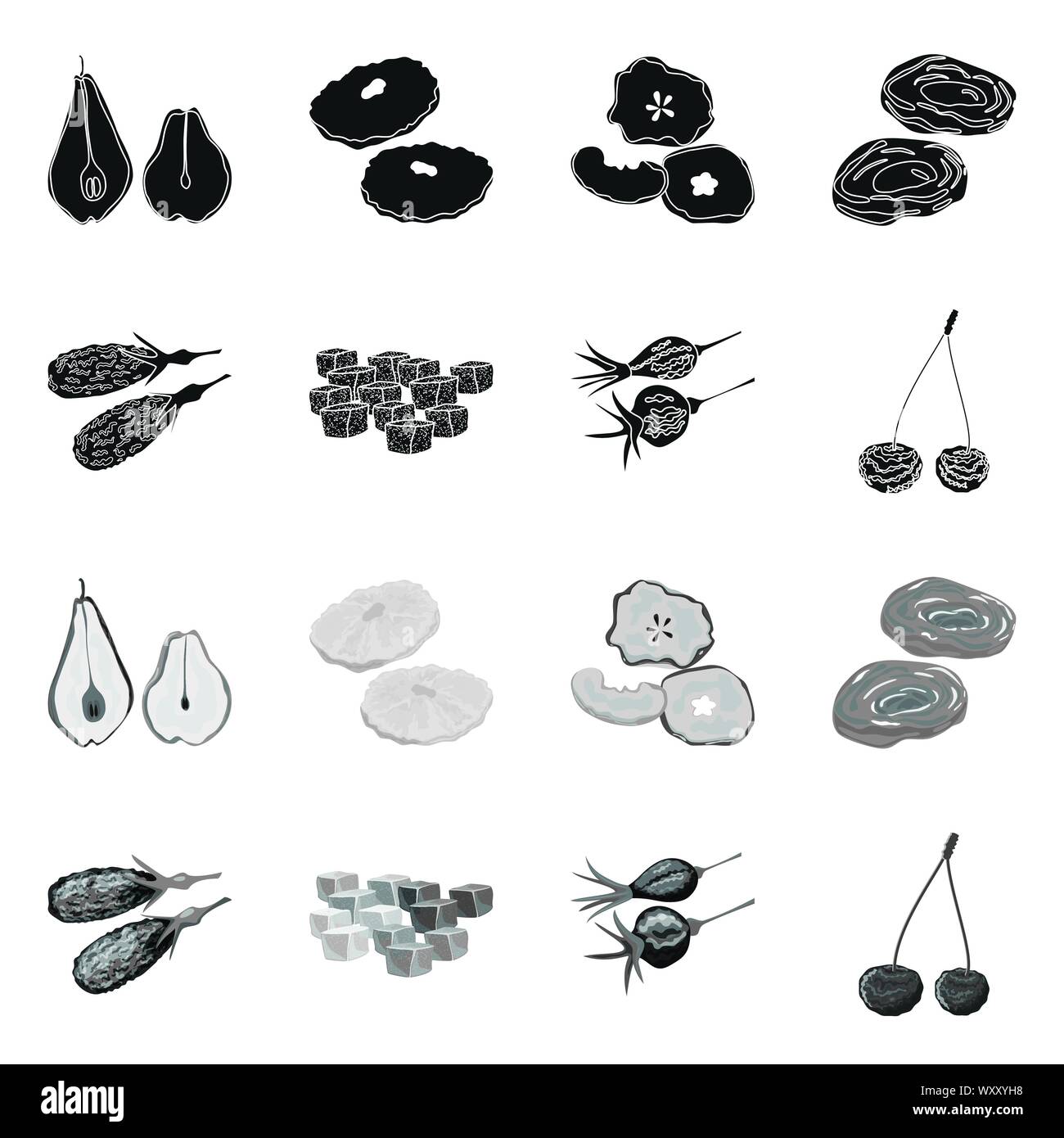 Vector design of food and raw symbol. Set of food and nature stock ...