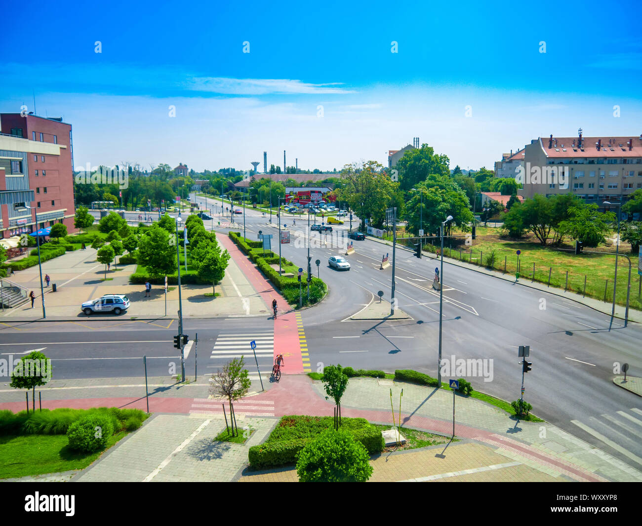 BUDAPEST, HUNGARY - JULY 28, 2019: View on the traffic of the Kobanya ...