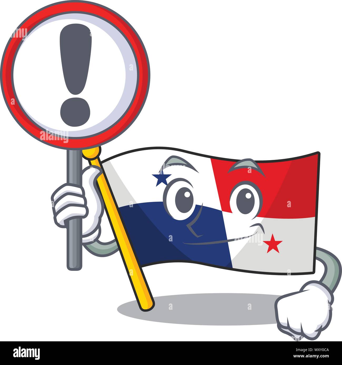 With sign panama flag hoisted on mascot pole Stock Vector Image & Art ...