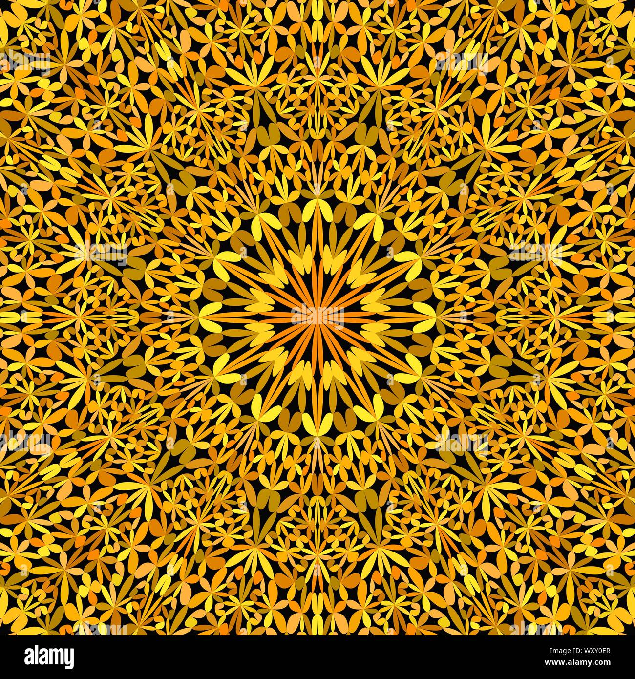 Orange abstract floral garden mandala ornament background - oriental ...