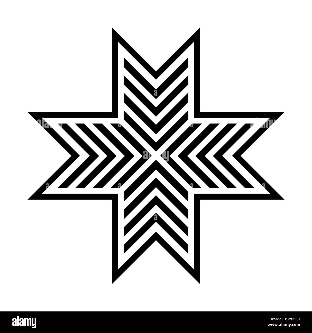Old baltic Folk star or flower snowflake symbol Stock Vector Image ...