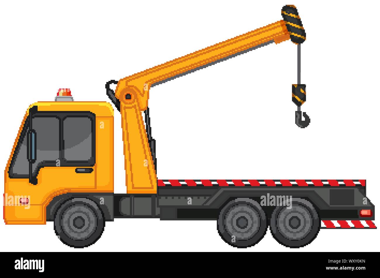 Tow truck with metal hook on white background illustration Stock Vector ...