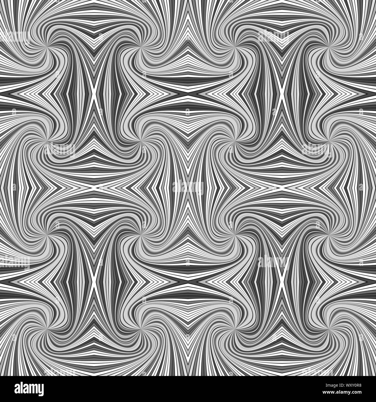 Grey seamless psychedelic geometrcial spiral stripe pattern background ...